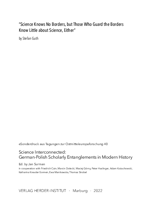 (PDF) Stefan Guth “Science Knows No Borders, but Those Who Guard the ...