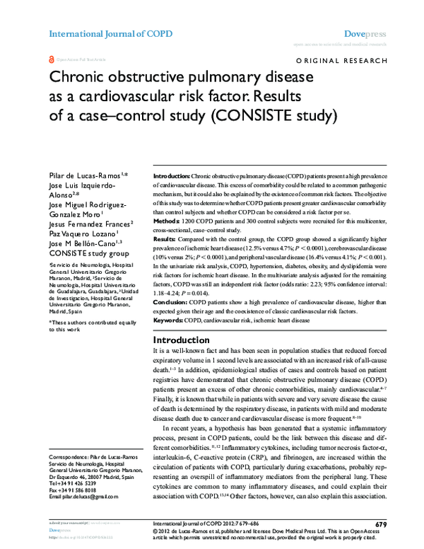 (PDF) Chronic obstructive pulmonary disease as a cardiovascular risk ...