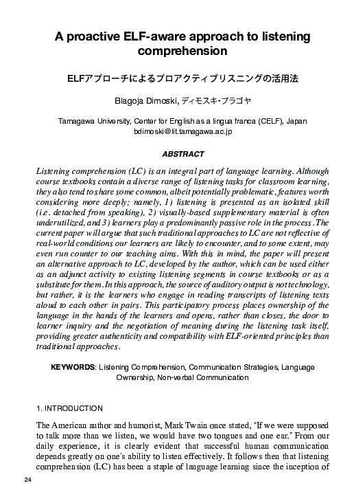 (PDF) A proactive ELF-aware approach to listeningcomprehensionELF ...