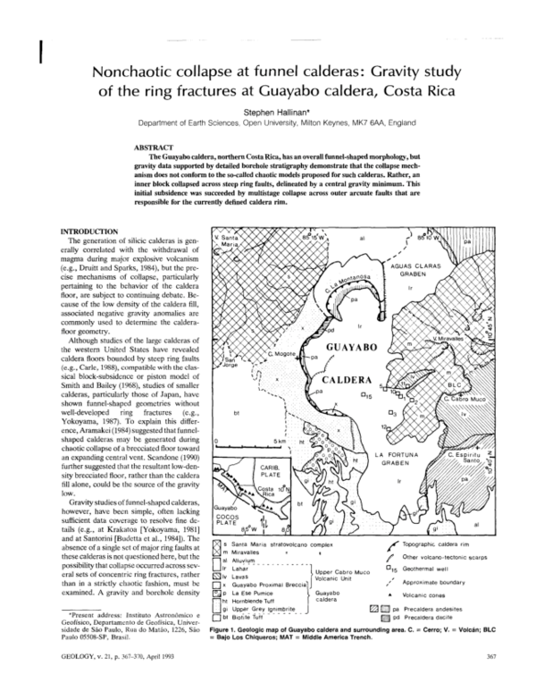 (PDF) Nonchaotic collapse at funnel calderas: Gravity study of the ring ...
