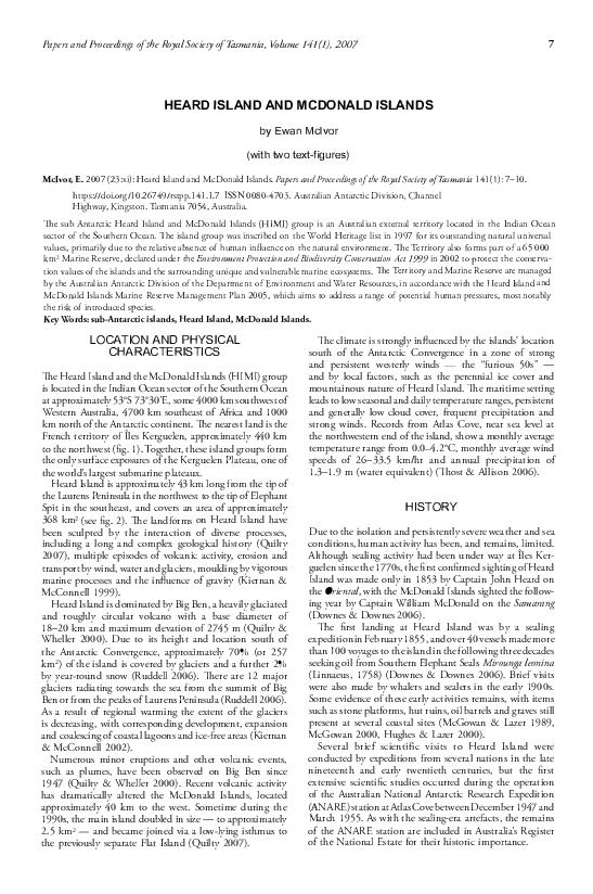 (PDF) Heard Island and McDonald Islands