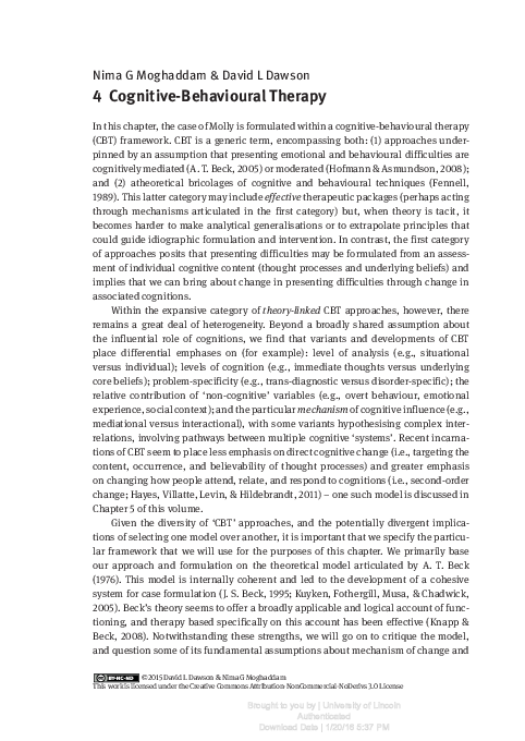 (PDF) Cognitive Behavioural Therapy