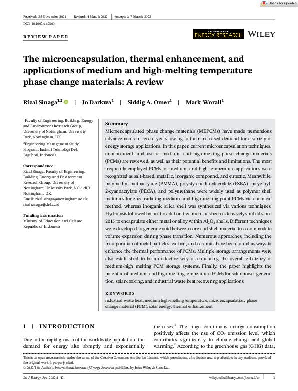 (PDF) The microencapsulation, thermal enhancement, and applications of ...