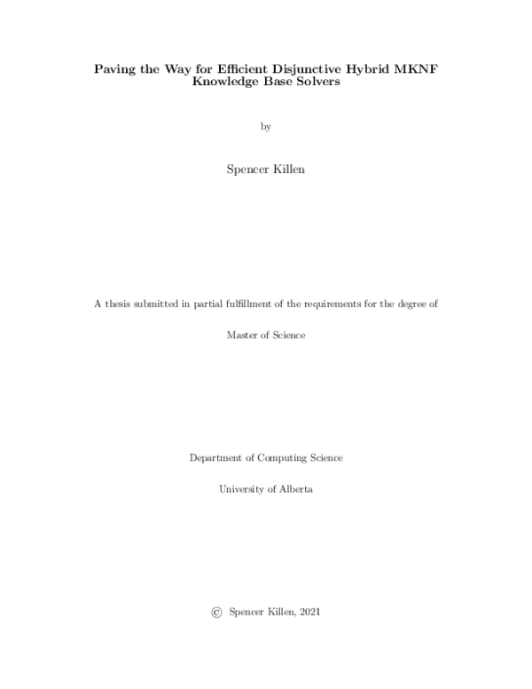 (PDF) Paving the Way for Efficient Disjunctive Hybrid MKNF Knowledge Base Solvers