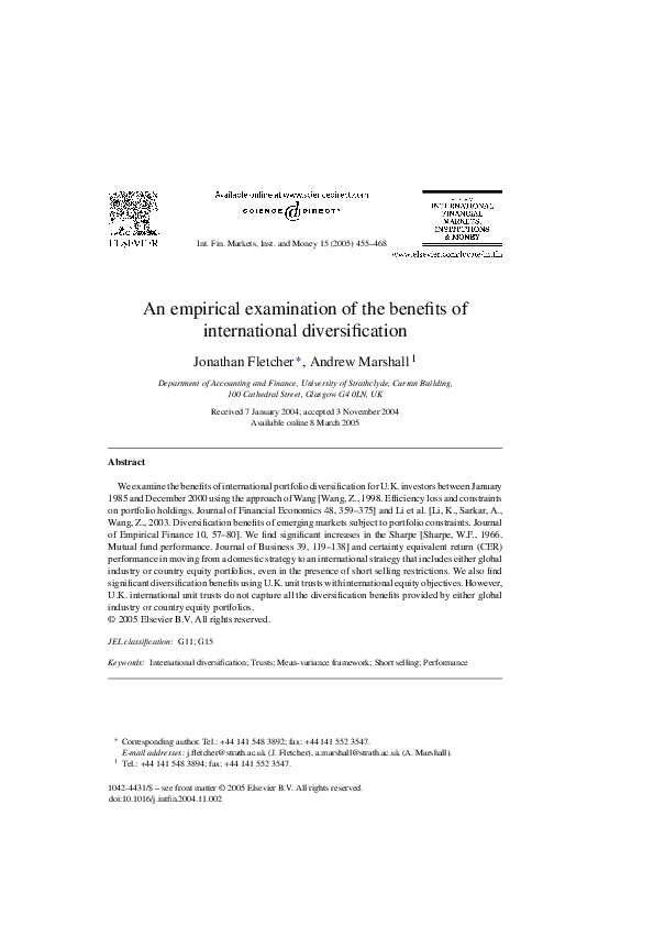 (PDF) An empirical examination of the benefits of international ...