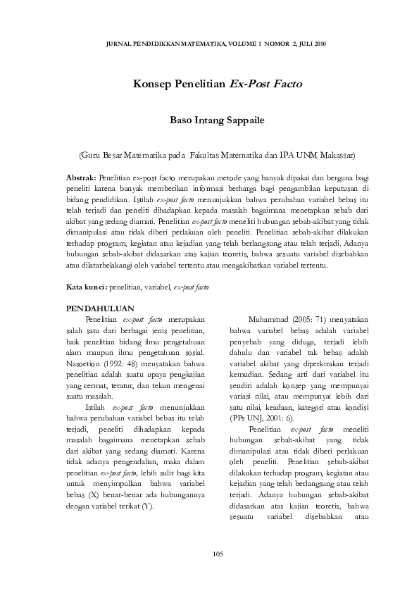 (PDF) Konsep Penelitian Ex-Post Facto