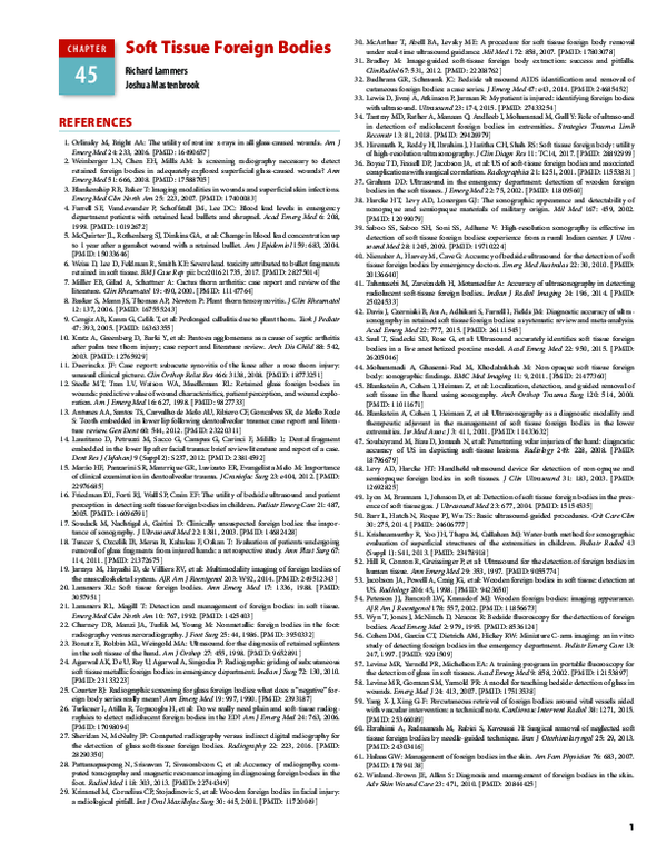 (PDF) Soft tissue foreign bodies
