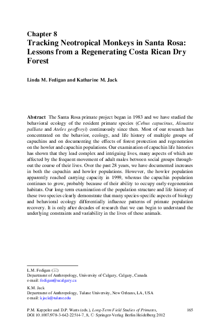 (PDF) Tracking Neotropical Monkeys in Santa Rosa: Lessons from a ...