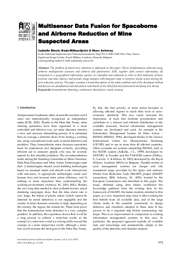 (PDF) Multisensor Fusion for Mine Detection in Aerial Surveys