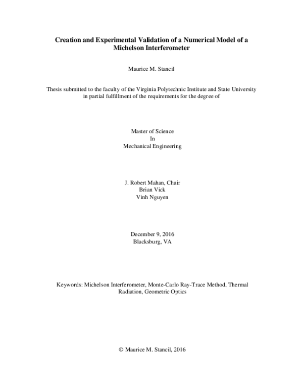 (PDF) Creation and Experimental Validation of a Numerical Model of a ...