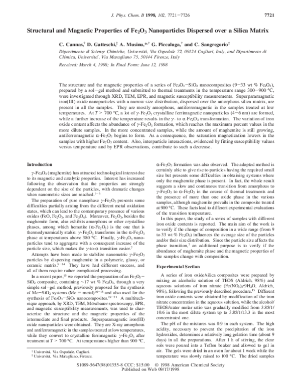 (PDF) Structural and magnetic properties of ?-Fe2O3 nanoparticles