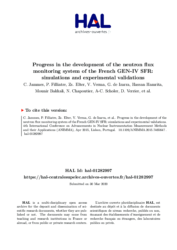 (PDF) Progress in the development of the neutron flux monitoring system ...