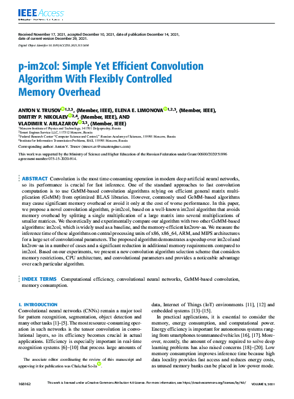 (PDF) p-im2col: Simple Yet Efficient Convolution Algorithm With ... (PDF) p-im2col: Simple Yet Efficient Convolution Algorithm With ...