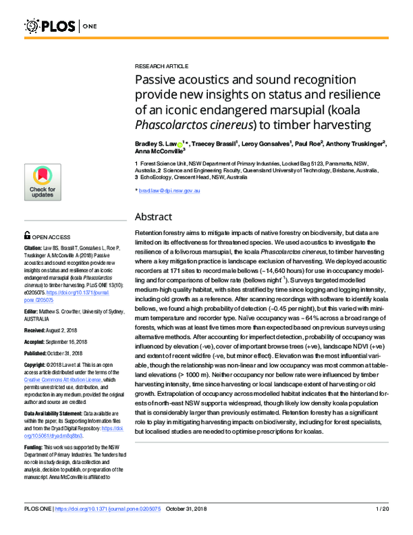 (PDF) Passive acoustics and sound recognition provide new insights on status and resilience of ...