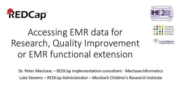 (PDF) Electronic Record Data for Research: REDCap on FHIR