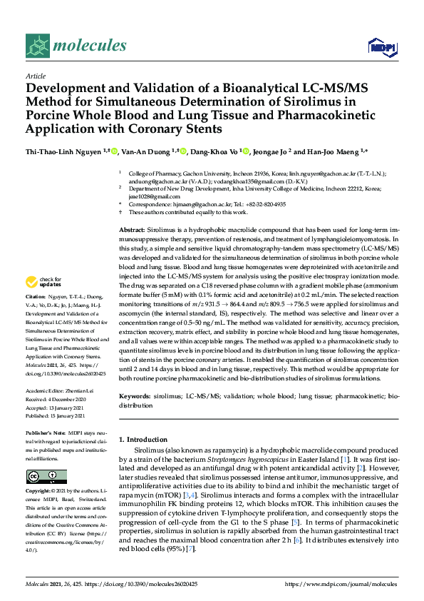 (PDF) Development and Validation of a Bioanalytical LC-MS/MS Method for Simultaneous ...
