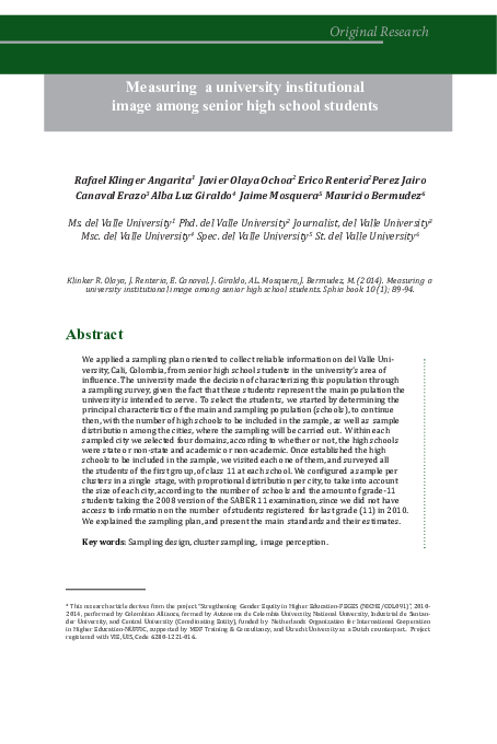 (PDF) Measuring a university institutional image among senior high ...