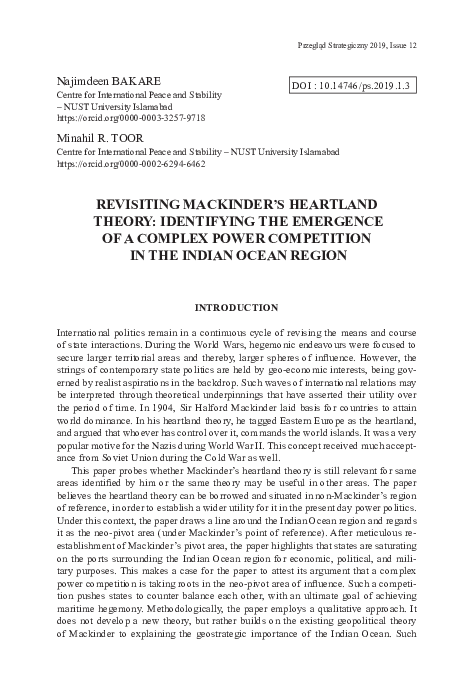 (PDF) Revisiting Mackinder’s Heartland Theory: Identifying The ...