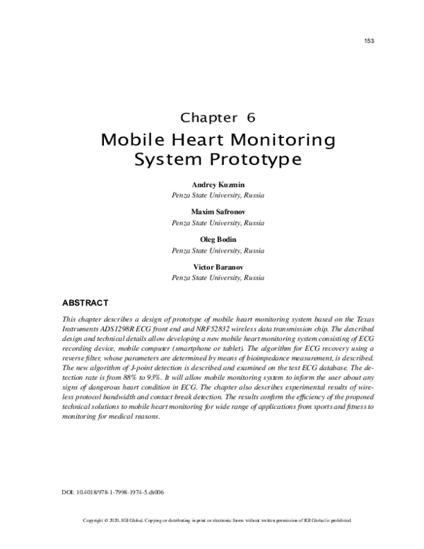 Pdf Mobile Heart Monitoring System Prototype