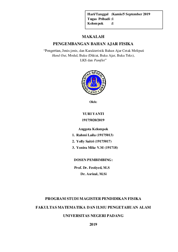 (PDF) Pengertian, Jenis-jenis, dan Karakteristik Bahan Ajar Cetak ...