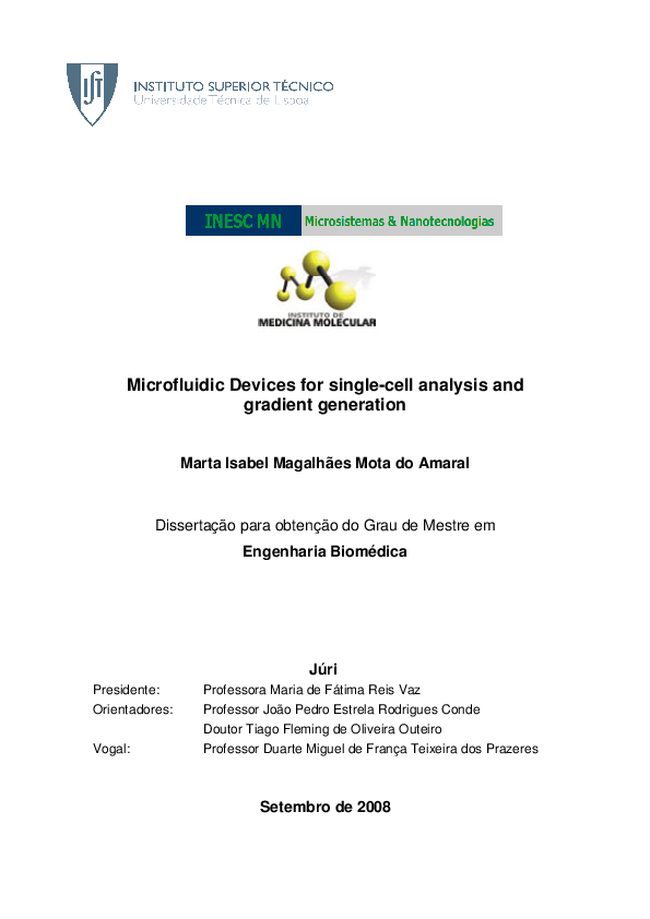 (PDF) Microfluidic device for single-cell analysis and gradient generation