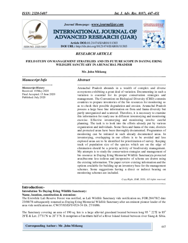 (PDF) Field Study on Management Strategies and Its Future Scope in ...