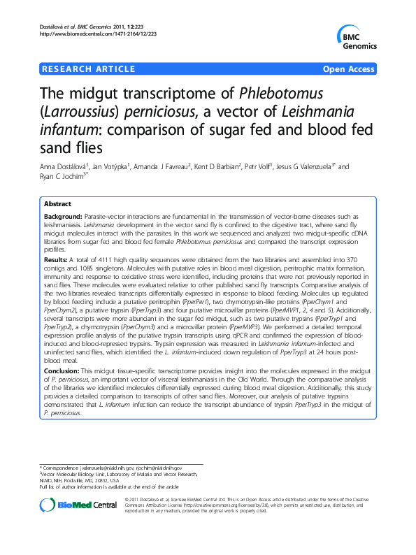 (PDF) The midgut transcriptome of Phlebotomus (Larroussius) perniciosus ...