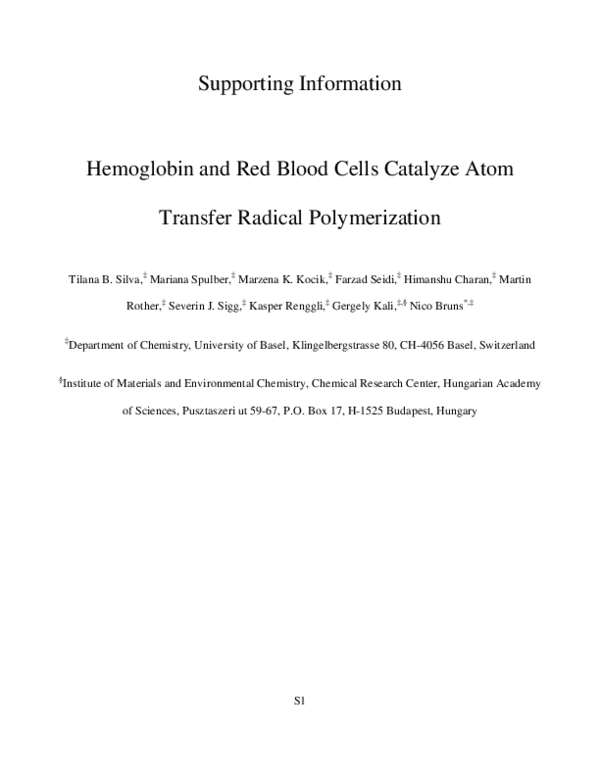 (PDF) Hemoglobin and Red Blood Cells Catalyze Atom Transfer Radical ...