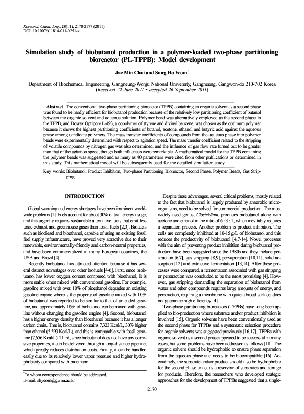 (PDF) Simulation study of biobutanol production in a polymer-loaded two ...