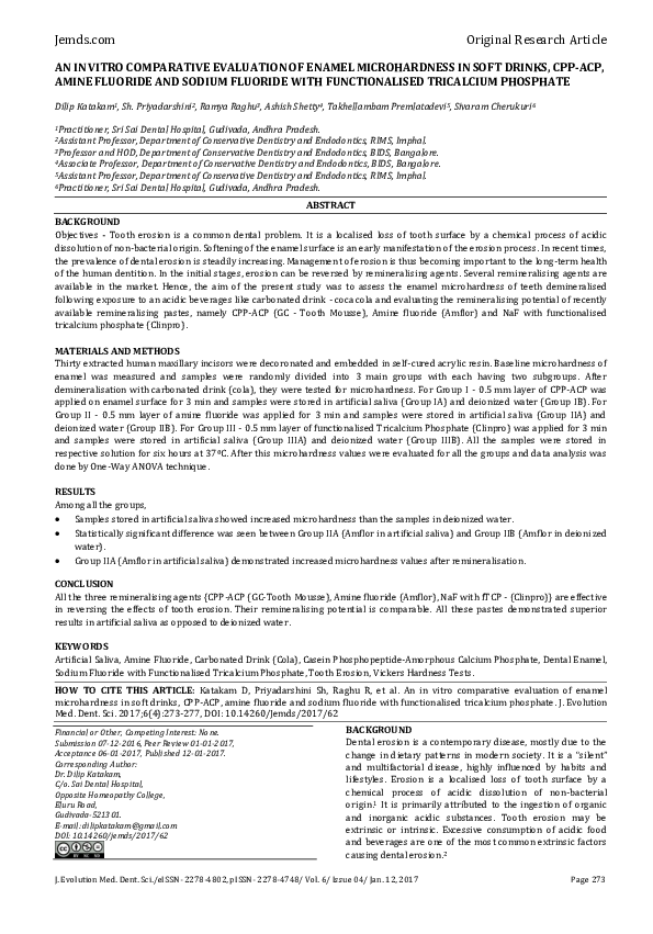 (PDF) An in Vitro Comparative Evaluation of Enamel Microhardness in ...