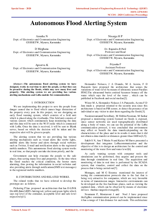 (PDF) Autonomous Flood Alerting System