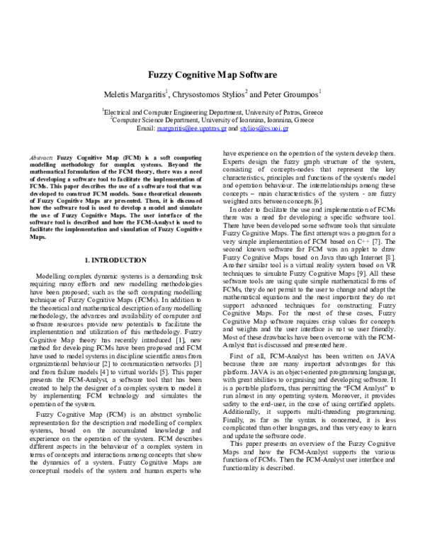 Pdf Fuzzy Cognitive Map Software 