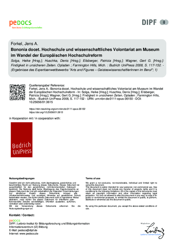 (PDF) Bononia docet. Hochschule und wissenschaftliches Volontariat am ...