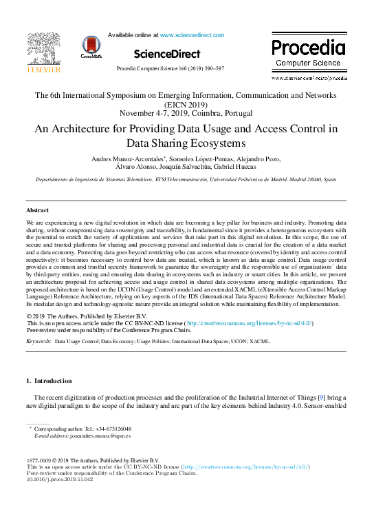 Pdf An Architecture For Providing Data Usage And Access Control In