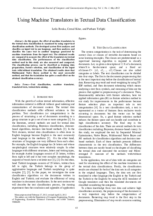 (PDF) Impact of Machine Translation on Text Classification Accuracy