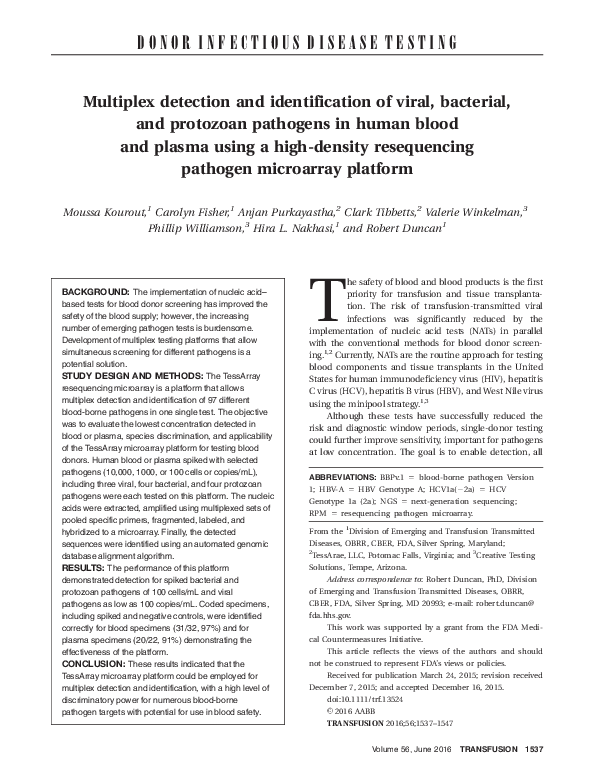 (PDF) Multiplex detection and identification of viral, bacterial, and protozoan pathogens in ...
