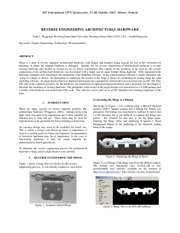 (PDF) Reverse Engineering Architectural Hardware