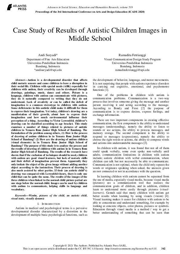 (PDF) Case Study of Results of Autistic Children Images in Middle School