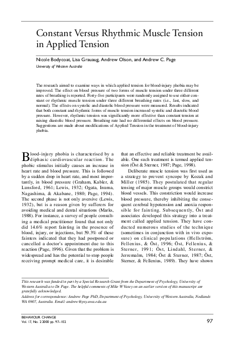 (PDF) Constant Versus Rhythmic Muscle Tension in Applied Tension