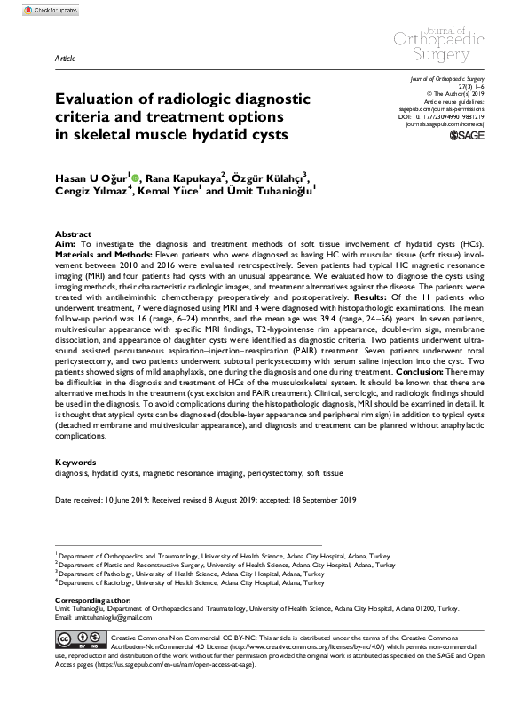 (PDF) Evaluation of radiologic diagnostic criteria and treatment ...