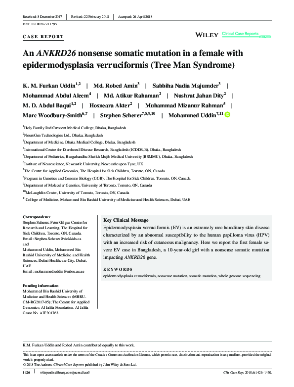 (PDF) {"__content__"=>"An nonsense somatic mutation in a female with ...