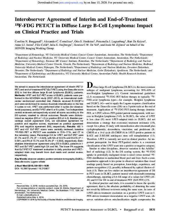 (PDF) {"__content__"=>"Interobserver agreement of interim and end-of ...