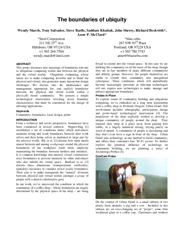 (PDF) Boundaries of Ubiquity