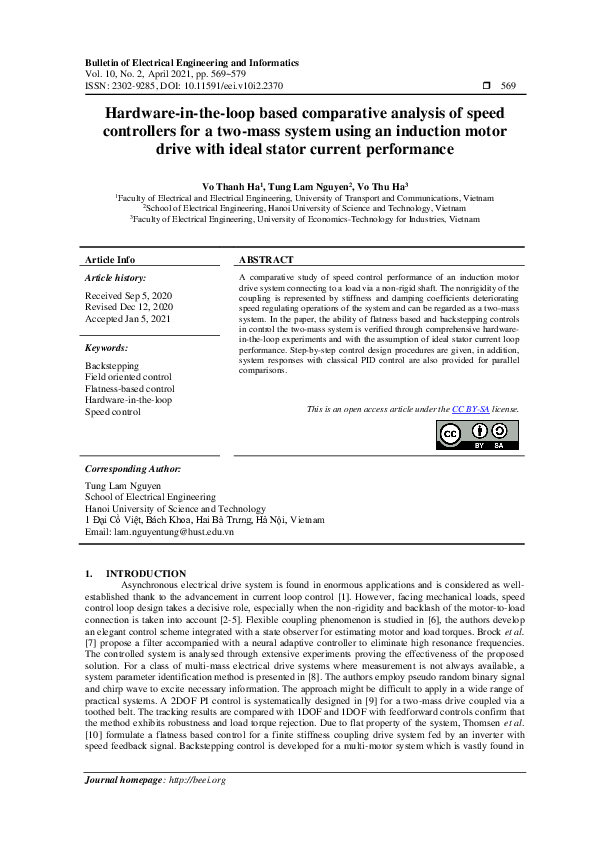 (PDF) Hardware-in-the-loop based comparative analysis of speed controllers for a two-mass system ...