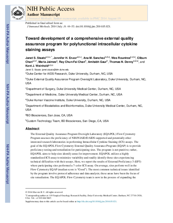 (PDF) Toward development of a comprehensive external quality assurance ...