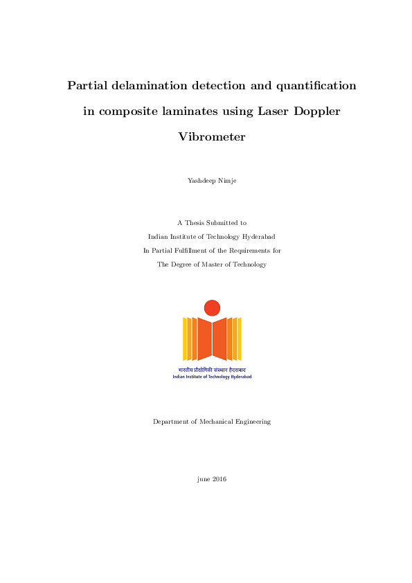 Pdf Partial Delamination Detection And Quantification In Composite Laminates Using Laser