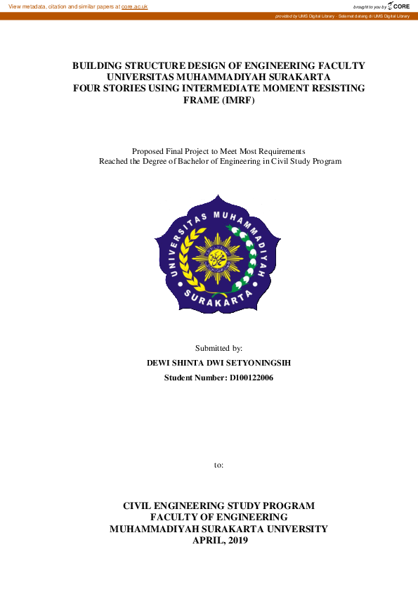 (PDF) Building Structure Design of Engineering Faculty Universitas ...