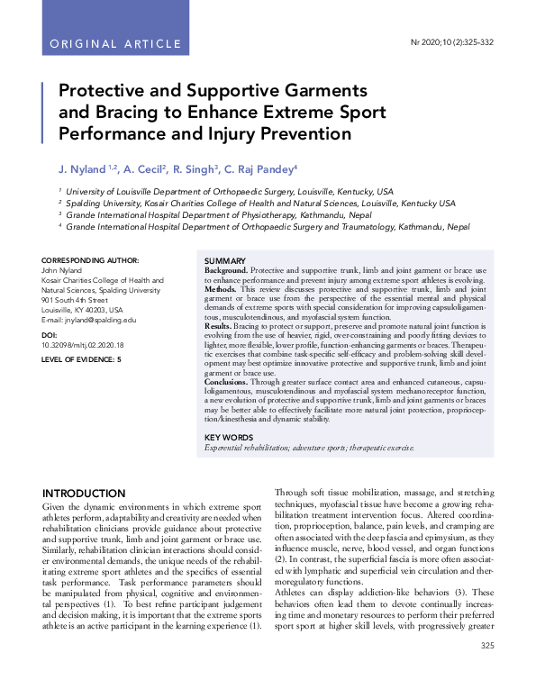 (PDF) Protective and Supportive Garments and Bracing to Enhance Extreme ...