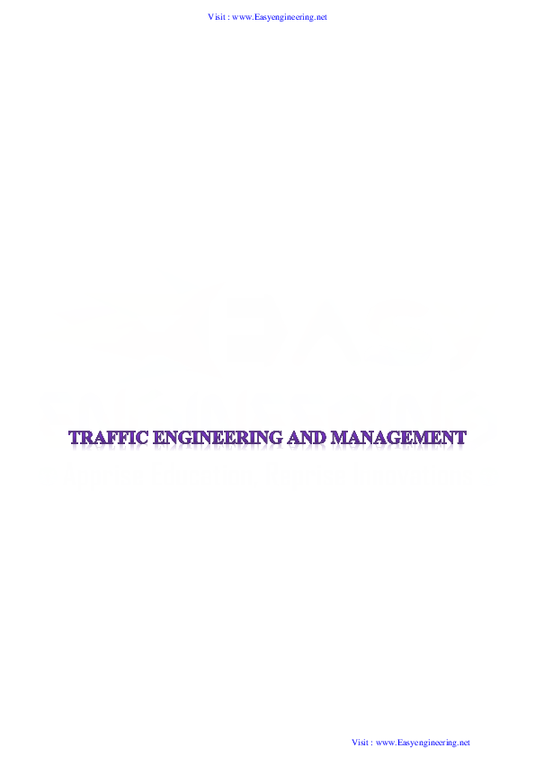 (PDF) TRAFFIC ENGINEERING AND MANAGEMENT