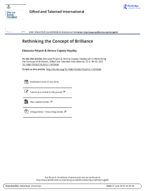 (PDF) Rethinking the Concept of Brilliance